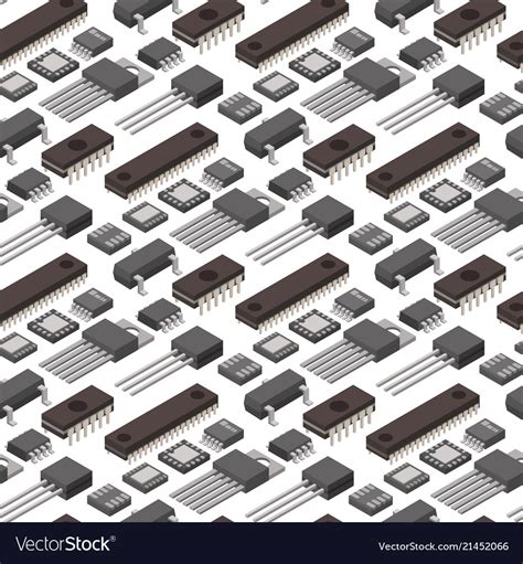Microchip Computer Isometric Chip Royalty Free Vector Image