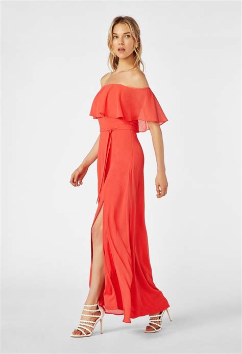 Off Shoulder Maxi Dress In Bittersweet Get Great Deals At Justfab