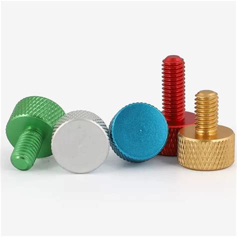 China Auto Supplier Cnc Lathe Precision Machining Color Anodized Aluminum Hand Screw Adjustment