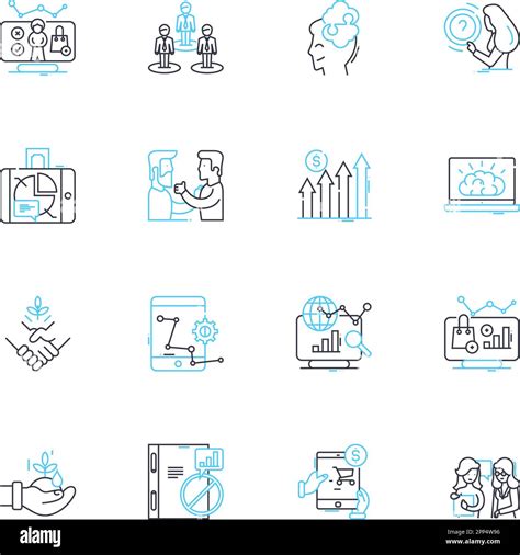 Numbers And Visuals Linear Icons Set Counting Addition Subtraction