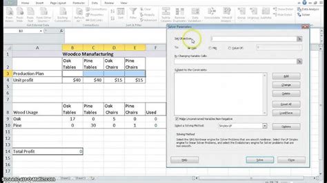 Linear Programming Excel Solver Template