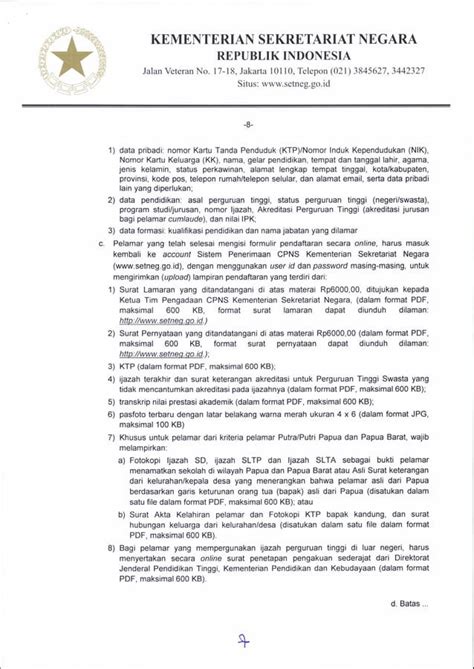 Pengumuman Cpns Setneg Pdf