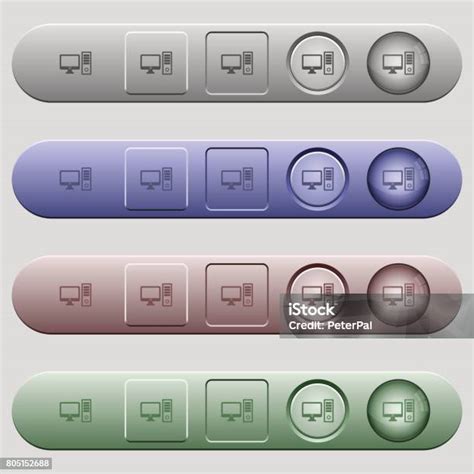 수평 메뉴 막대에 데스크톱 컴퓨터 아이콘 가상현실에 대한 스톡 벡터 아트 및 기타 이미지 가상현실 가장자리 데스크탑
