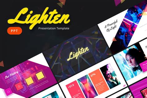 Lighten Powerpoint Template Design Template Place