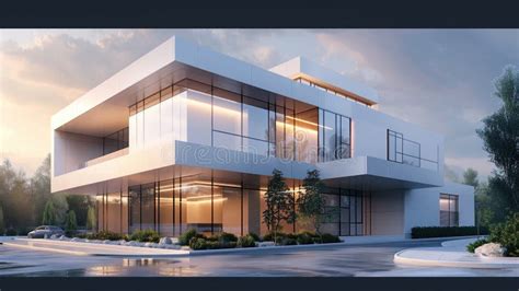 3d Render Of Modern Data Center Office Building With Glass Facade And