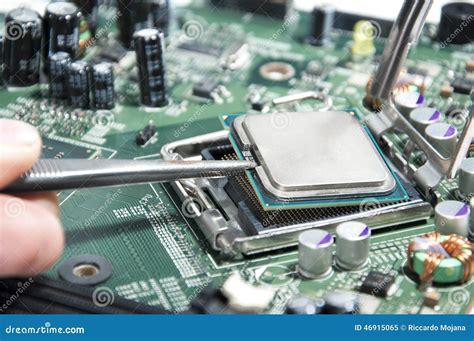 Removing CPU From Motherboard Stock Image Image Of Technician Board