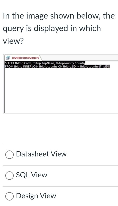 Solved In the image shown below, the query is displayed in | Chegg.com