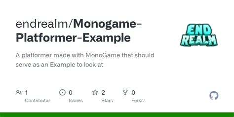 Github Endrealmmonogame Platformer Example A Platformer Made With Monogame That Should Serve