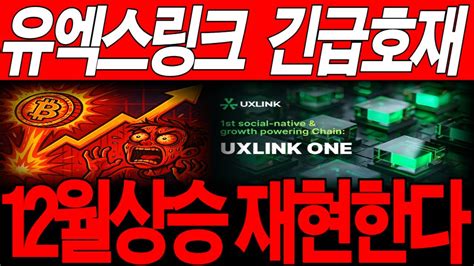 유엑스링크 코인 오늘 긴급호재떴다 재단 12월 상승재현 약속 손실홀더 필수시청 유엑스링크 유엑스링크코인 Youtube