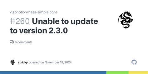 Unable To Update To Version 230 · Issue 260 · Vigonotionhass Simpleicons · Github