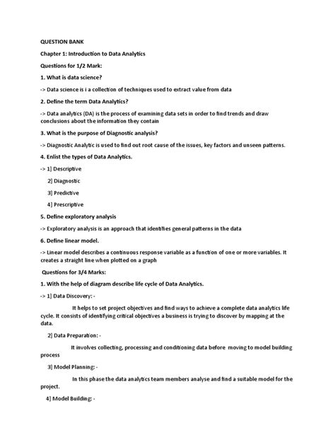 Question Bank Data Analytics Pdf