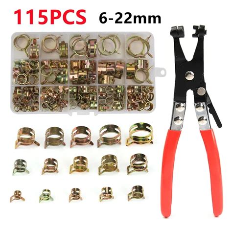 용수철 호스 클램프 밴드 연료 호스 클립 실리콘 파이프 클램프 6mm 22mm 또는 1pc 클램프 플라이어 원하는 크기에