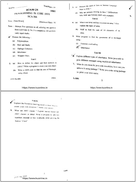 Bca 6 Sem Programming In Core Java 1881 May 2024 1 5 Files Merged Pdf Class Computer