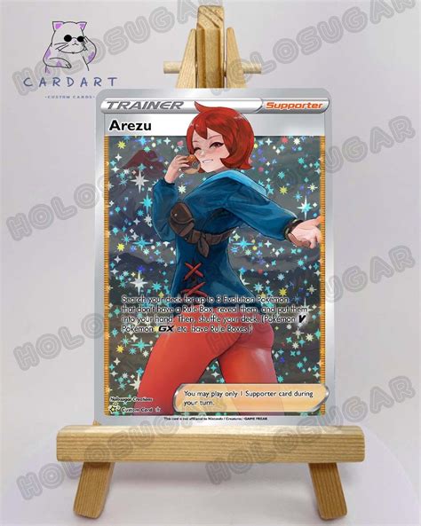 Arezu 4 Custom Holographic Pokemon Trainer Proxy Orica Card Etsy