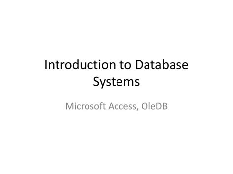 ppt introduction to database systems powerpoint presentation free