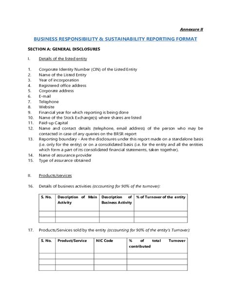 Fillable Online Sebi Circular Brsr Core Assurance And Disclosure Format Fax Email Print