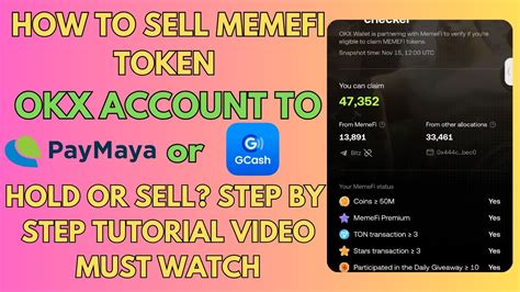 Memefi Token How To Sell From Okx To Gcash Or Maya Step By Step