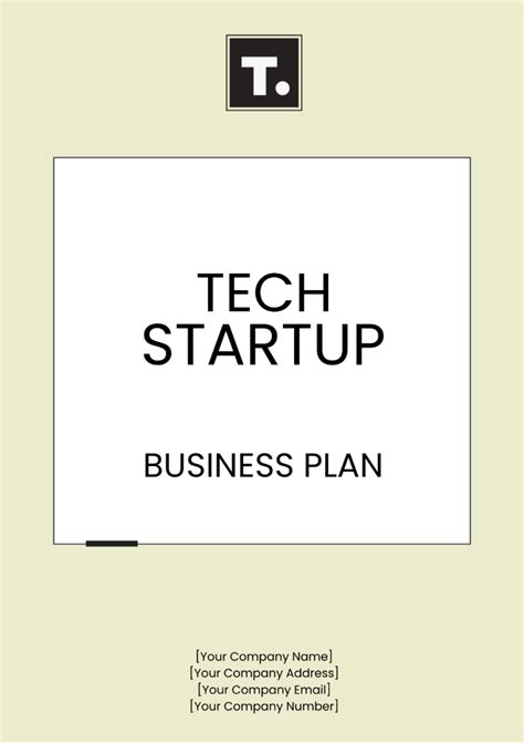 Free Tech Startup Business Plan Template To Edit Online