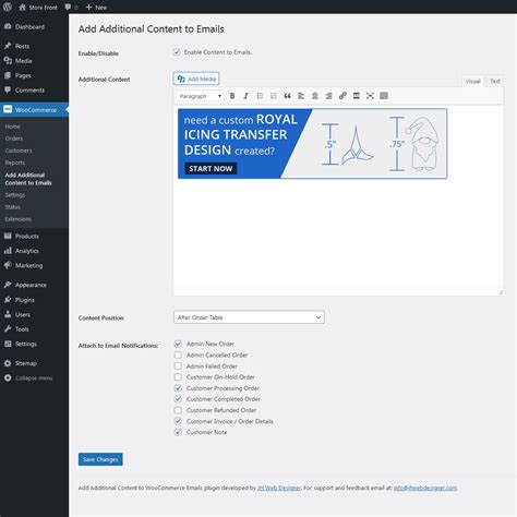 Add Additional Content To Woocommerce Emails V101 Jh Web Designer