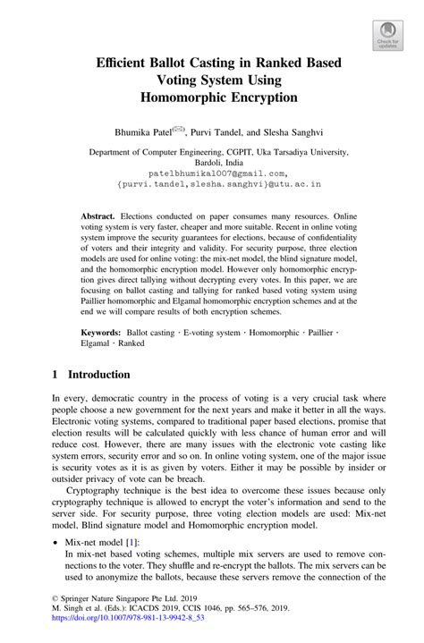 Pdf Efficient Ballot Casting In Ranked Based Voting System Using