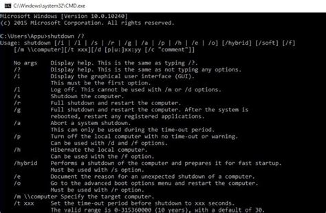 How To Shut Down Windows 10 Using Command Prompt