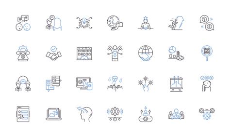 리더십 개발 라인 아이콘 모음입니다 성장 멘토링 전략 권한 부여 비전 영감 방향 벡터 및 선형 그림 영향력 동기 부여 책임 개요 표지판 세트 개인화에 대한 스톡 벡터 아트
