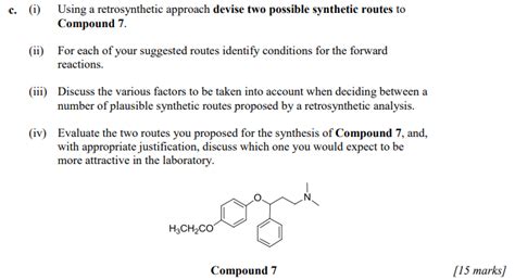 solved c i using a retrosynthetic approach devise two