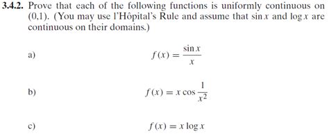Solved Prove That Each Of The Following Functions Is Chegg