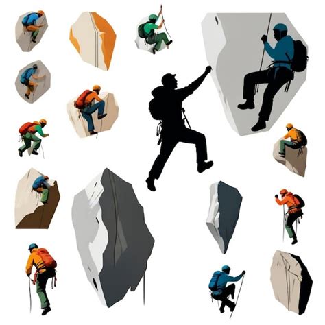Premium Vector Climbing Vector Set White Background Isolated