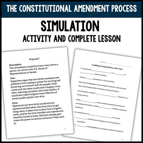 Constitutional Amendment Process Simulation Complete Lesson And Activity