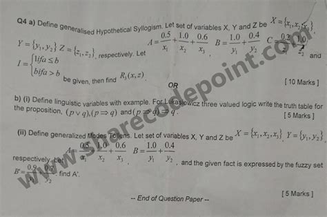 Mth652 Fuzzy Set Theory And Application Mid Term Exam Question Paper
