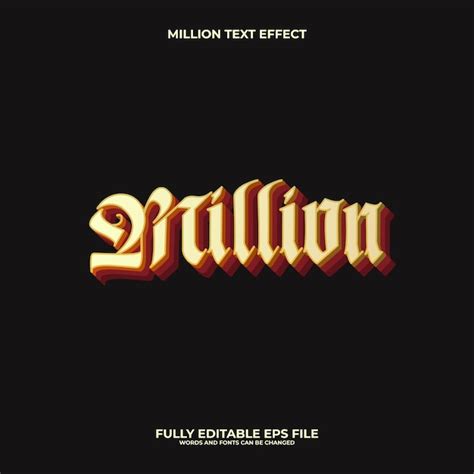 Premium Vector Million Text Effect