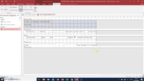 Modify The Report Design In Ms Access Youtube