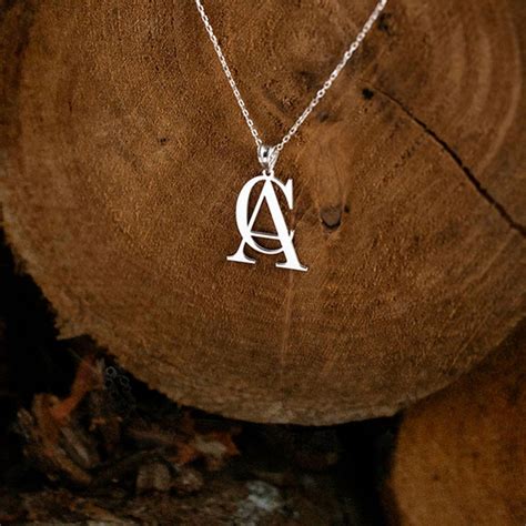 Custom Two Initials Necklace Minimalist Double Letters Pendant