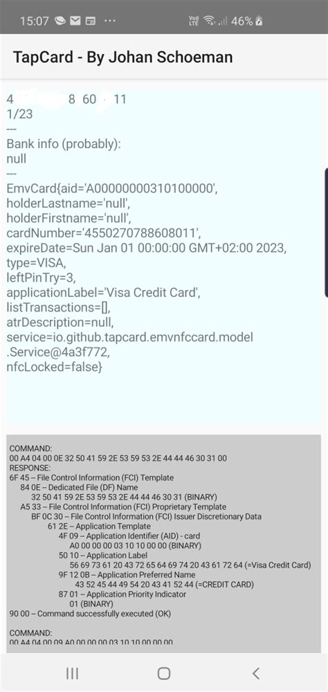 Please Test Reading Your NFC Credit Card B X Programming Forum