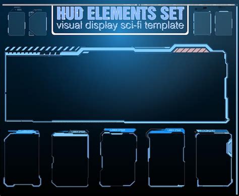 Hud Ui Gui 미래형 프레임 사용자 인터페이스 화면 요소 세트 프리미엄 벡터