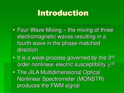 Ppt Transient Four Wave Mixing Spectroscopy On Pbs Quantum Dots