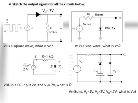 Solved Sketch The Output Signals For All The Circuits Chegg Com