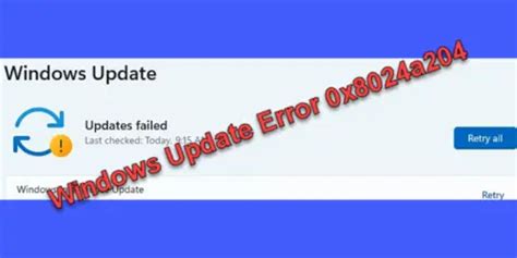 Windows Update Error 0x8024a204 Fix