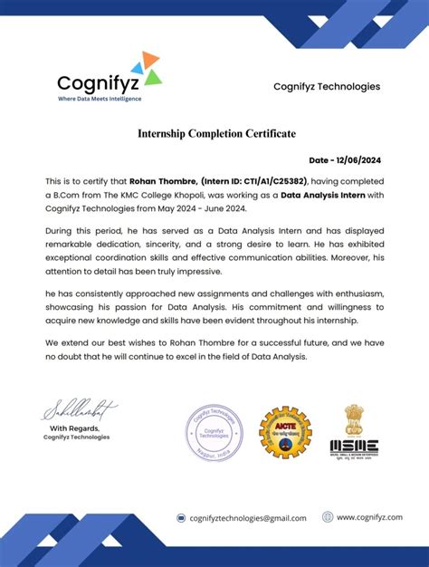 rohan thombre on linkedin dataanalytics internship careergrowth