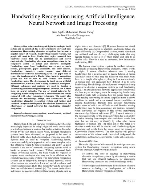 Pdf Handwriting Recognition Using Artificial Intelligence Neural