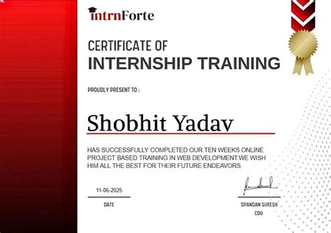 Webdevelopment Internshipcompleted Certificate Learningjourney