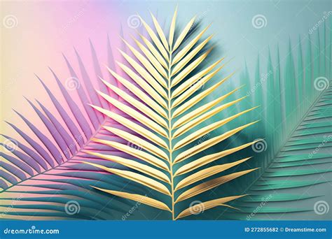 Graphic Palm Leaves In Pastel Colors Palm Sunday Greeting Card Stock