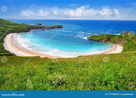 Torimbia Beach In Asturias Near Llanes Spain Stock Image Image Of