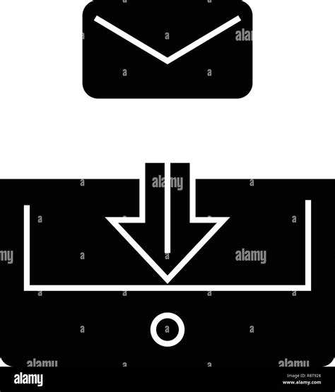 Mail Box Post Black Vector Concept Icon Mail Box Post Flat Illustration Sign Stock Vector