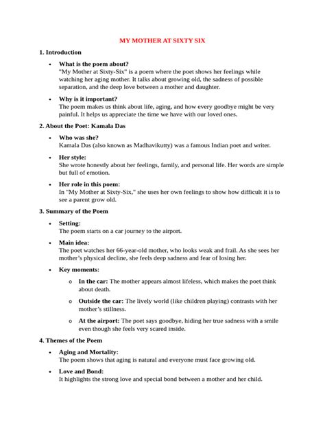 My Mother At Sixty Six Pdf