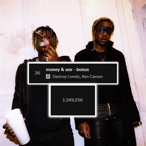 Ken Carson ⨂ On Twitter “money And Sex” Has Surpassed One Million Streams On Spotify In Less