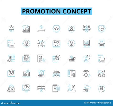 Promotion Concept Linear Icons Set Advertising Branding Campaign Discount Endorsement