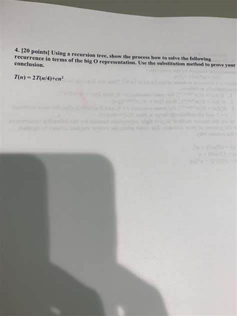 Solved 4 120 Points Using A Recursion Tree Show The