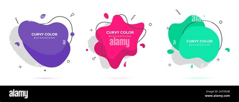 Modern Liquid Irregular Amoeba Blob Shape Abstract Elements Graphic Flat Style Design Fluid